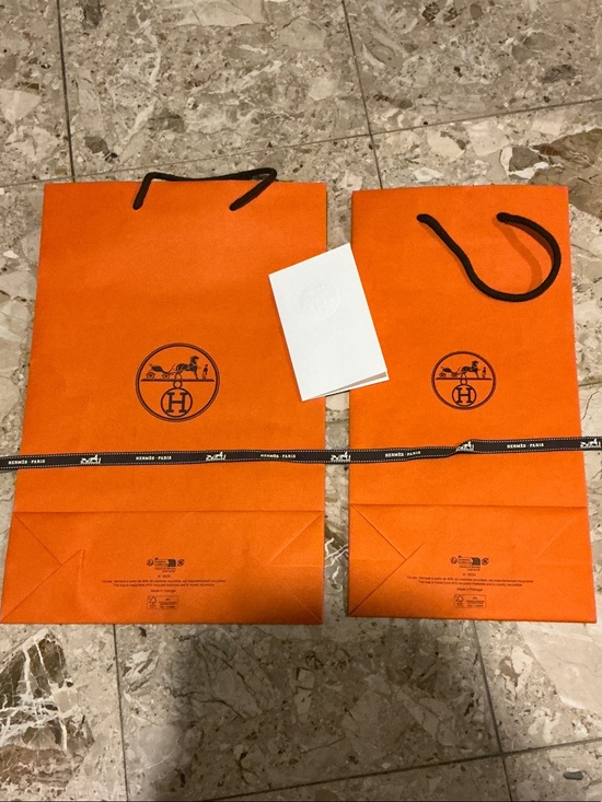 Hermes | Other | Lot Of 2 Empty Hermes Paper Gift Bags With Bonus ...